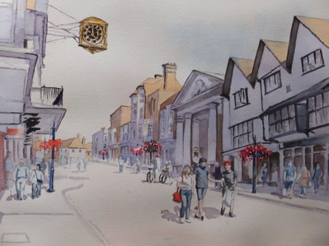 Guildford High Street – Pirbright Art Club – Watercolour Gallery ...
