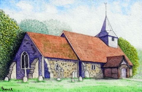 St Nicholas Church Pyrford – Surrey Art Gallery – Artist John Bunce ...