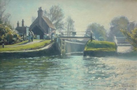 Triggs Lock, near Woking – Wey Navigation – David Deamer – Artist in ...