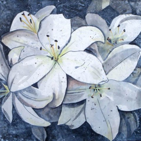 White Lilies – Flowers – Kerry Regan – Artist Painting in Acrylic and ...
