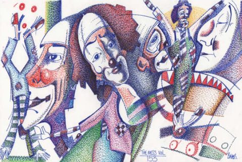 Circus Clowns – Pointillism – The Mess Vol 153 – Clown Artist – Miles ...
