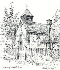 St Georges Church Esher, Surrey – Malcolm Surridge – Artist – Pen and ...