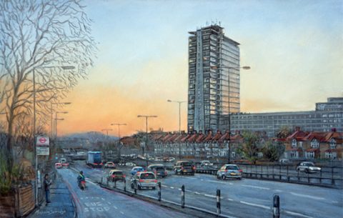 A3 and Tolworth Tower – Route Homeward Bound – Painting by Surrey ...