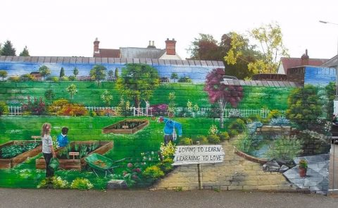 Mural – Lake Trees and Mountains – Guildford Surrey Artist Nathalie ...