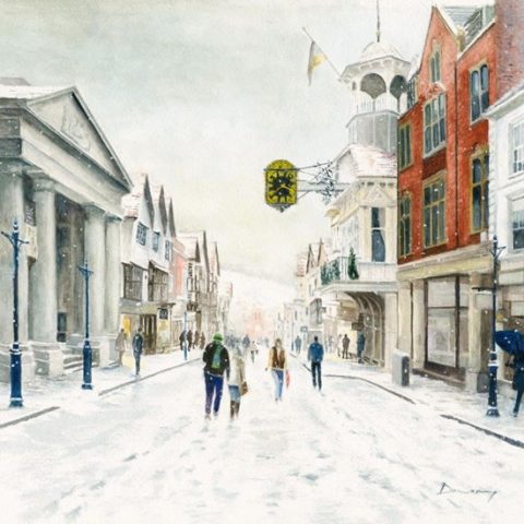 Guildford High Street Under Snow – Winter Art Gallery – Fine Art Prints ...